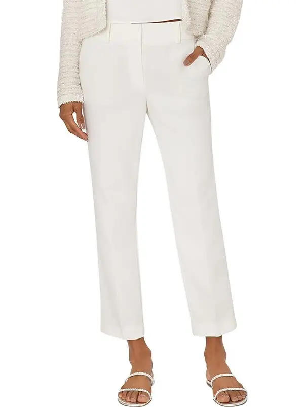MILLY Nicola Cady Cropped Pants - Ecru