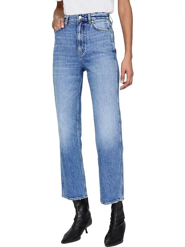 ANINE BING Jane High-rise Ankle Jeans - Washed Blue