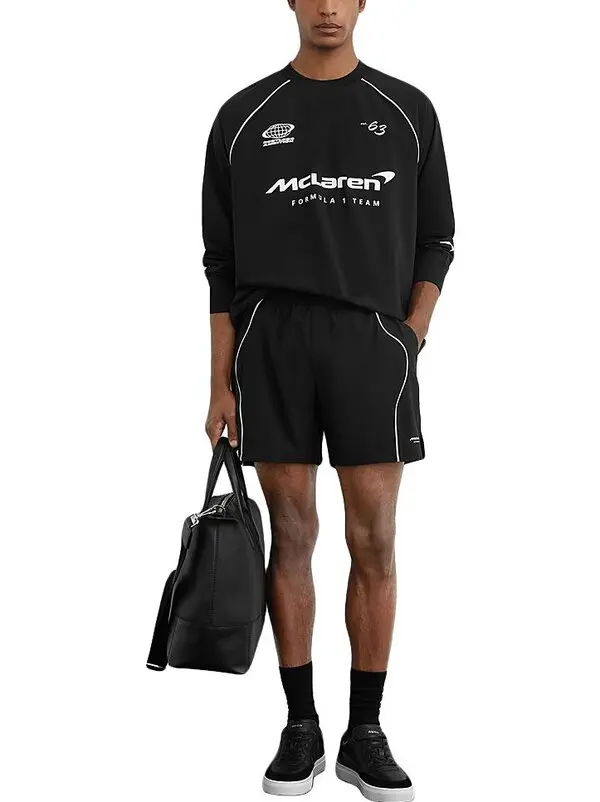 REISS Mclaren Regular Fit Raglan Logo Shirt - Black