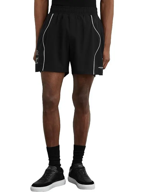 REISS Braxley Regular Fit 18.5" Track Shorts - Black