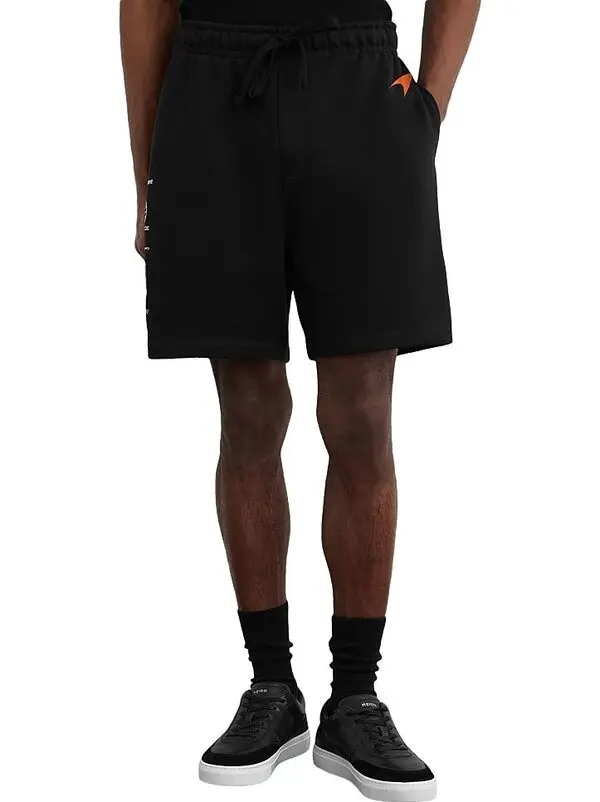 REISS Motorsport Relaxed Fit 18.5" Shorts - Washed Black