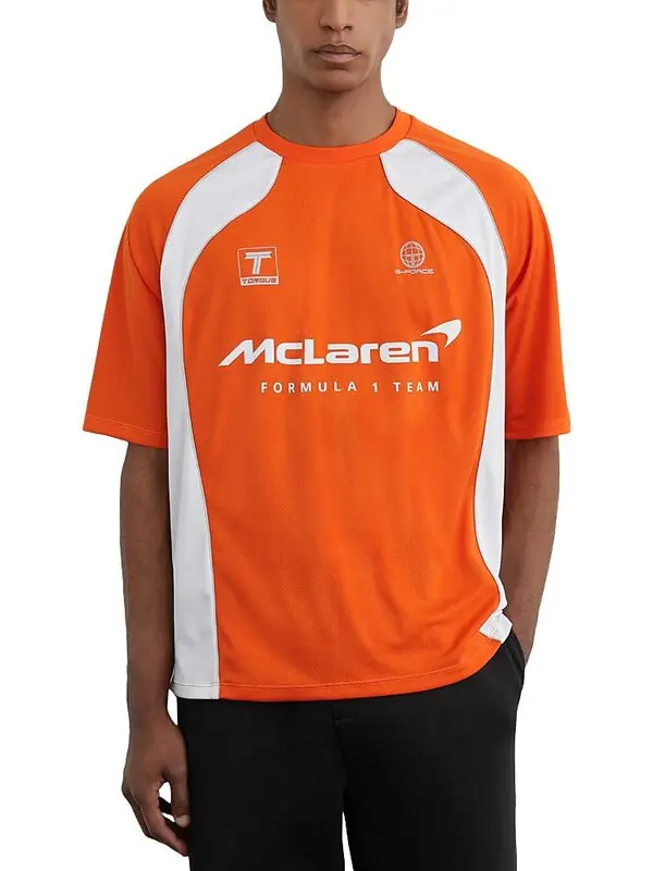 REISS Mclaren Logo Racing T-shirt - Papaya Orange