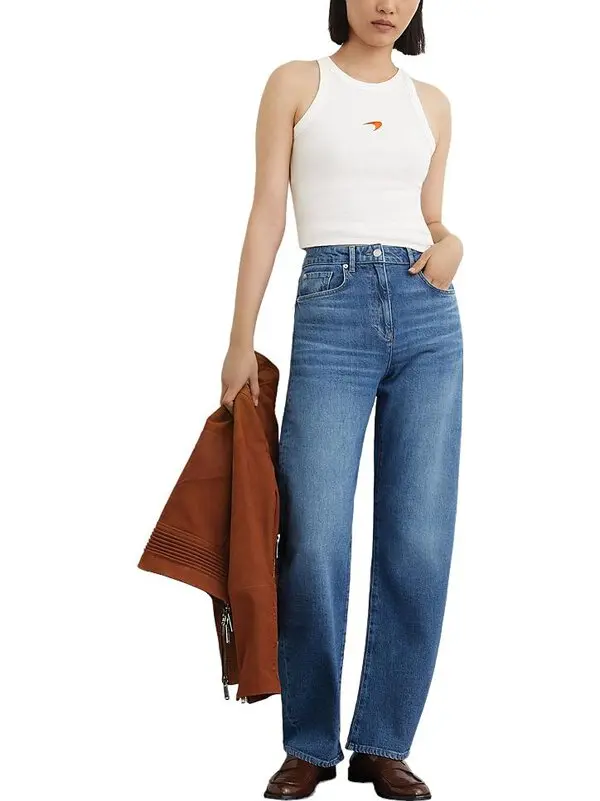 REISS Lella Waffle Mclaren Sleeveless Top - White
