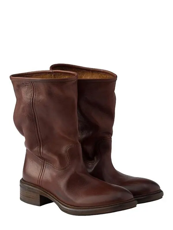 Prada Leather Boots - Brown