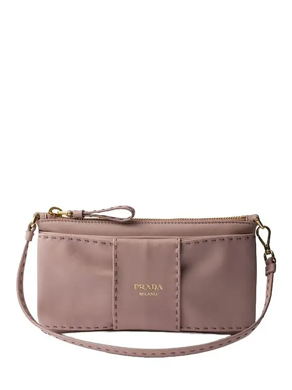 Prada Nappa Leather Zipper Pouch - Opal