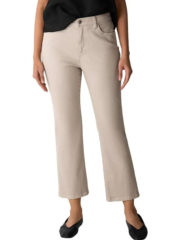 Eileen Fisher High Rise Kick Flare Ankle Jeans - Wheat