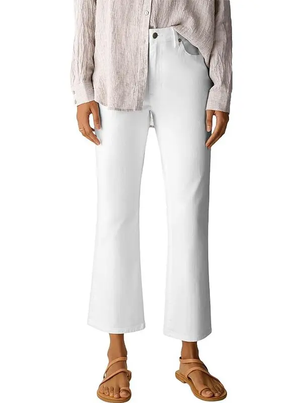 Eileen Fisher High-rise Ankle Kick Flare Jeans - White
