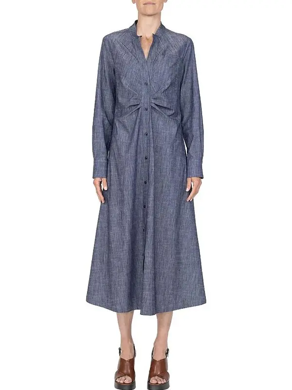 CALLAS MILANO Genny Long Sleeve Shirt Dress - Navy