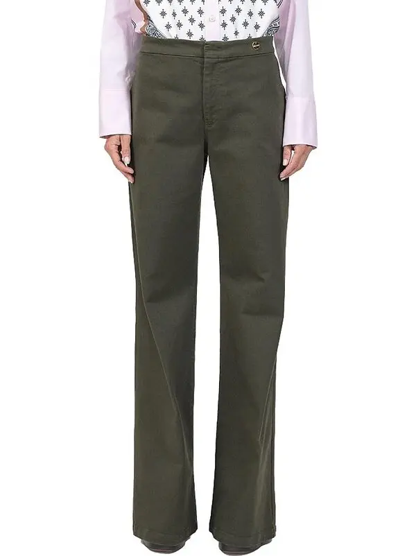 CALLAS MILANO Jane High-waist Flare Twill Jeans - Olive