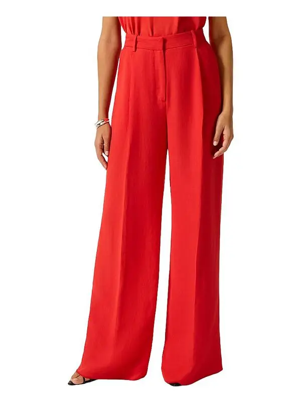 ARGENT Single Pleat Trousers - Coral Red