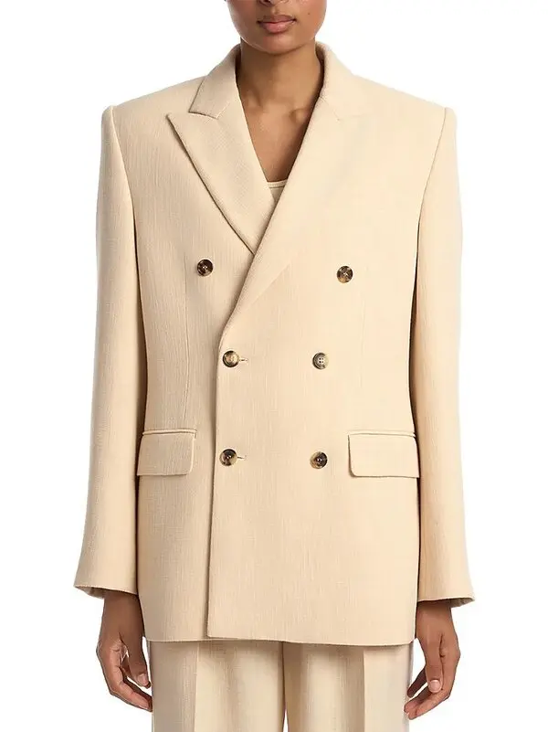Wardrobe.NYC Wool Double Breasted Blazer - Cream