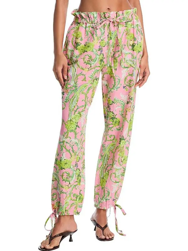 CONIGLIO PALM BEACH Printed Beach Pants - Royal Birds Tourmaline