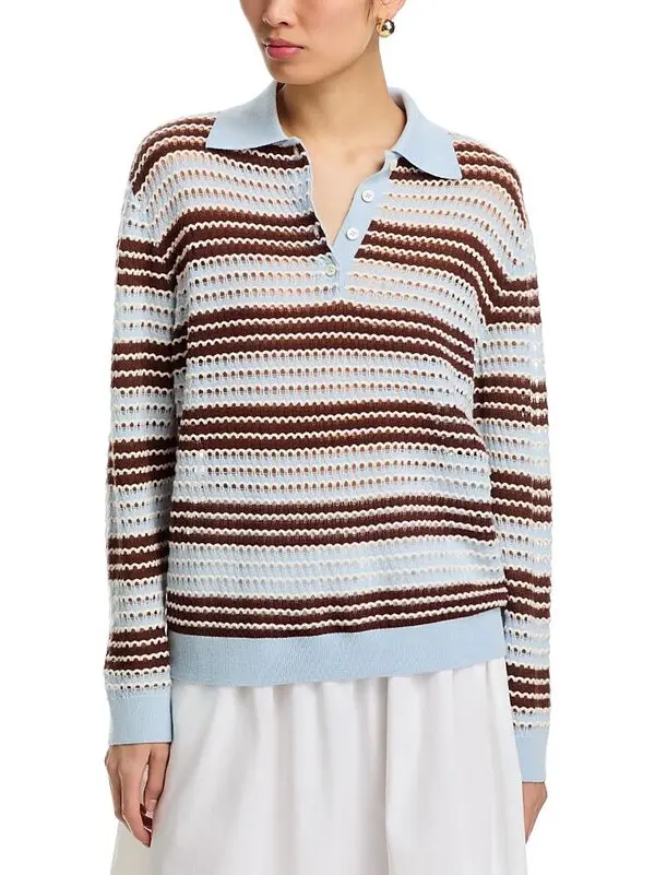 ZANKOV Long Sleeve Polo Sweater - Baby Blue