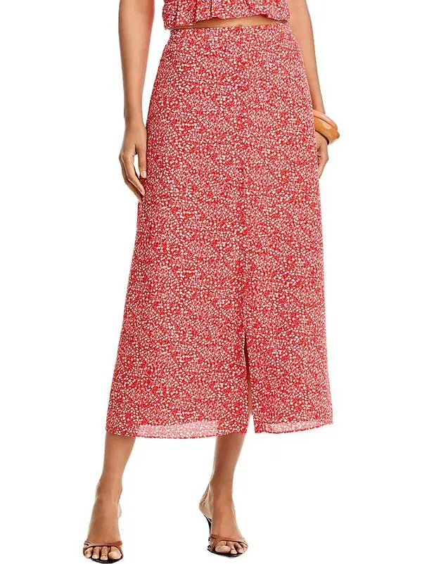 French Connection Agnes Crepe Midi Skirt - Candied Apple