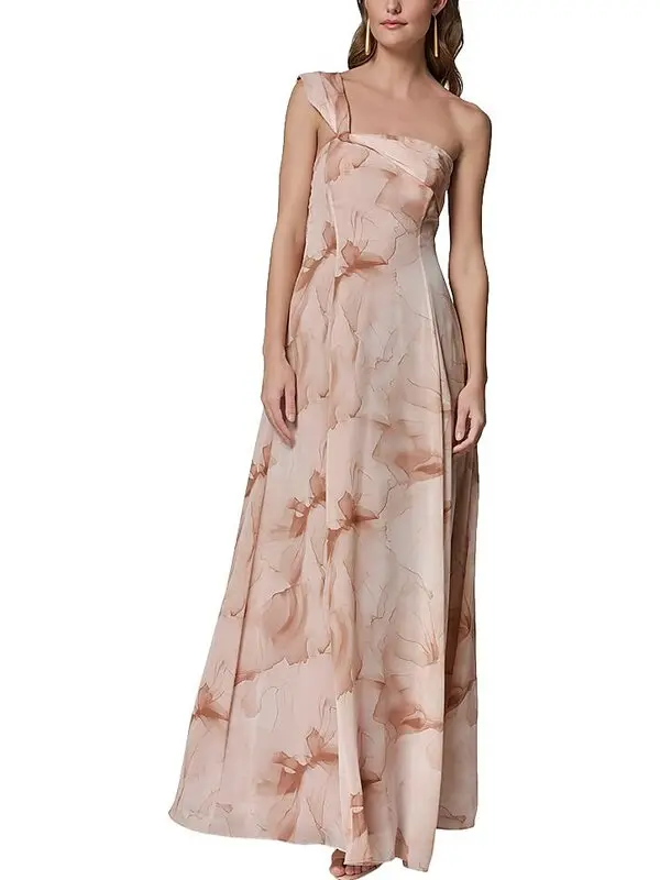 Donna Karan New York One Shoulder Gown - Umbria Multi