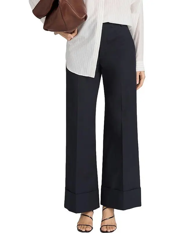 FRAME Cuffed Slim Palazzo Pants - Navy