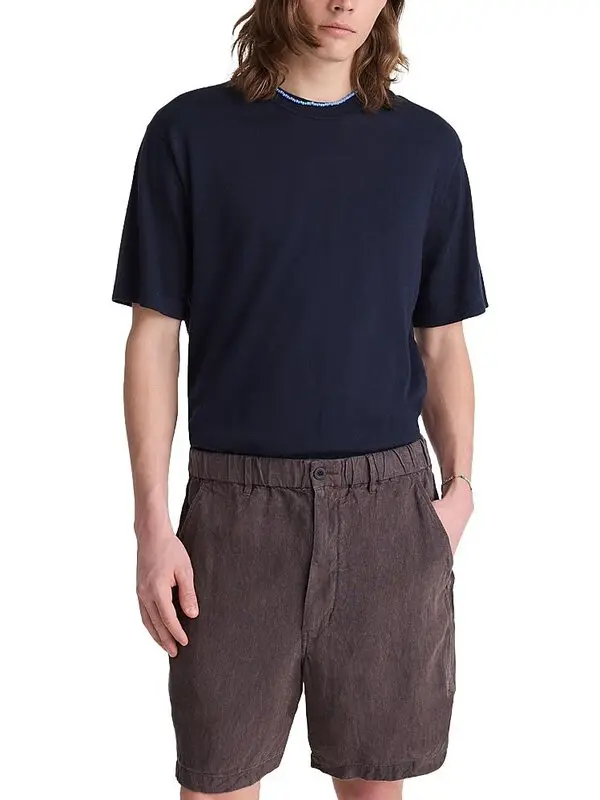 Madewell Regular Fit Linen 6.5" Pull On Shorts - Chocolate