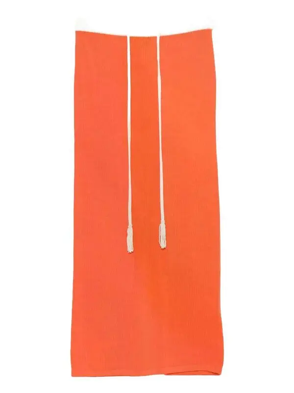 LESLIE AMON Noelle Drawstring Midi Skirt - Orange