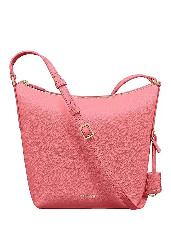 MAISON DE SABRE Leather Zipped Bucket Bag - Candy Pink