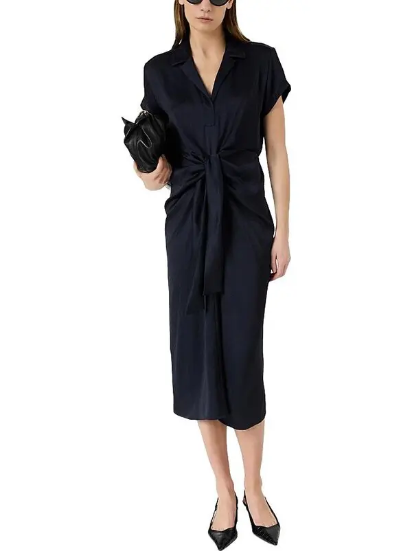 Gerard Darel Rosy Tie Front Dress - Navy
