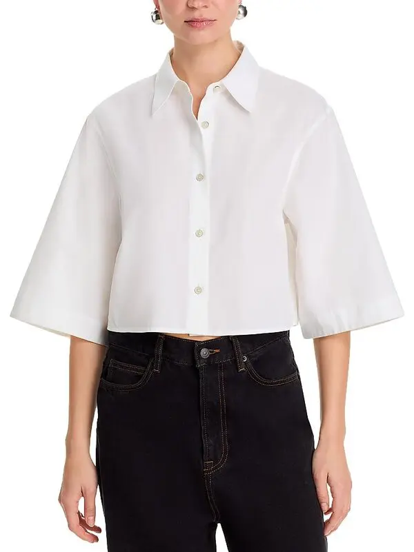 Helmut Lang Cropped Trench Shirt - White
