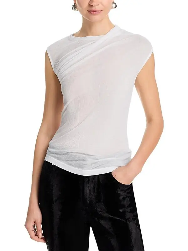Helmut Lang Sheer Twist Top - Optic White