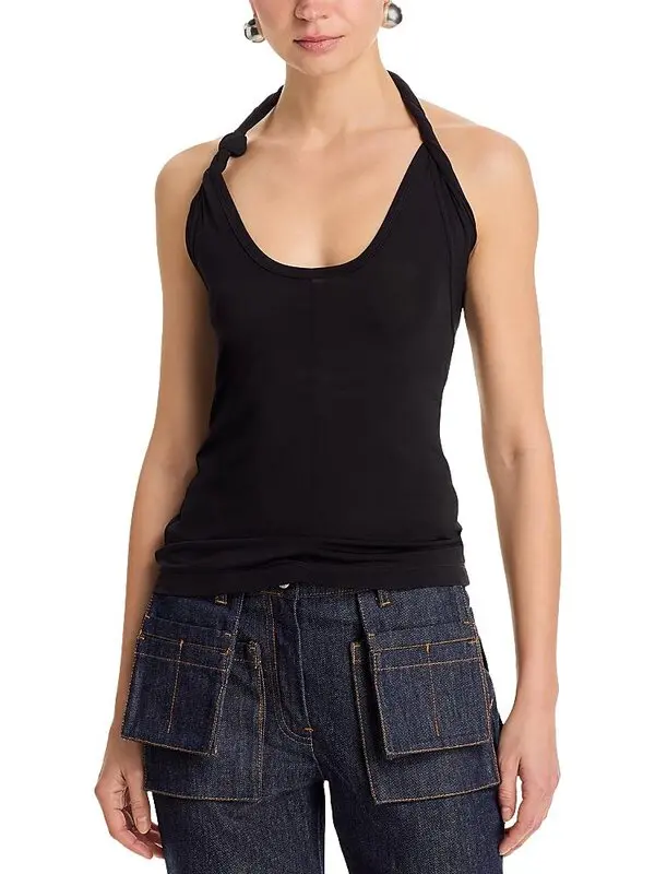 Helmut Lang Twist Halter Top - Black