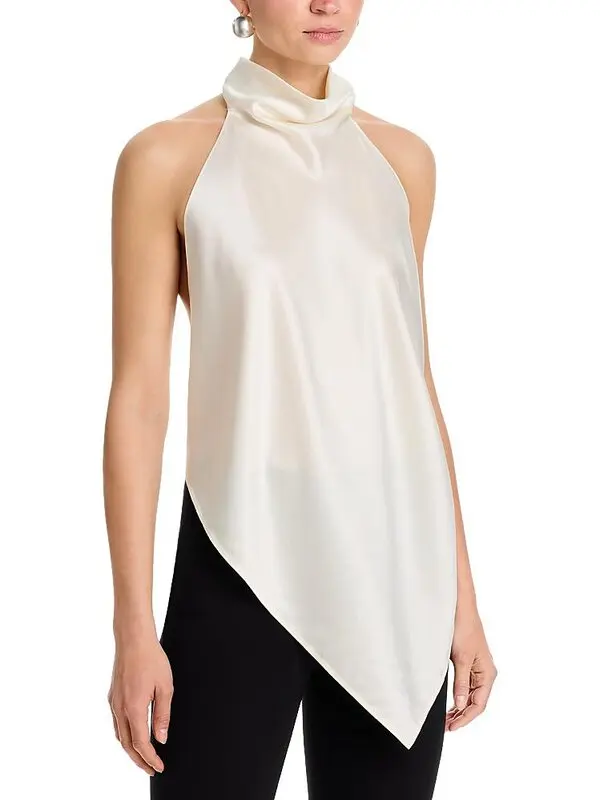 Helmut Lang Silk Tie Scarf Top - Ivory