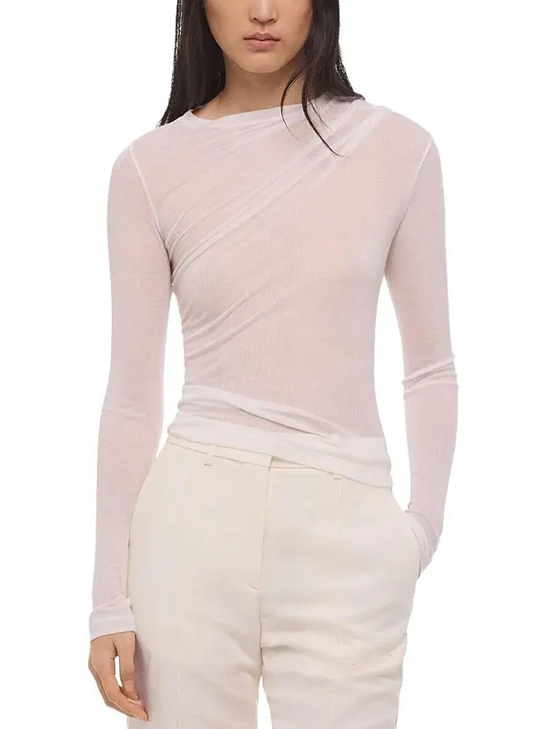 Helmut Lang Sheer Twist Top - Optic White