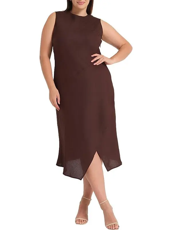 ESTELLE Nadia Sleeveless Sheath Dress - Chocolate