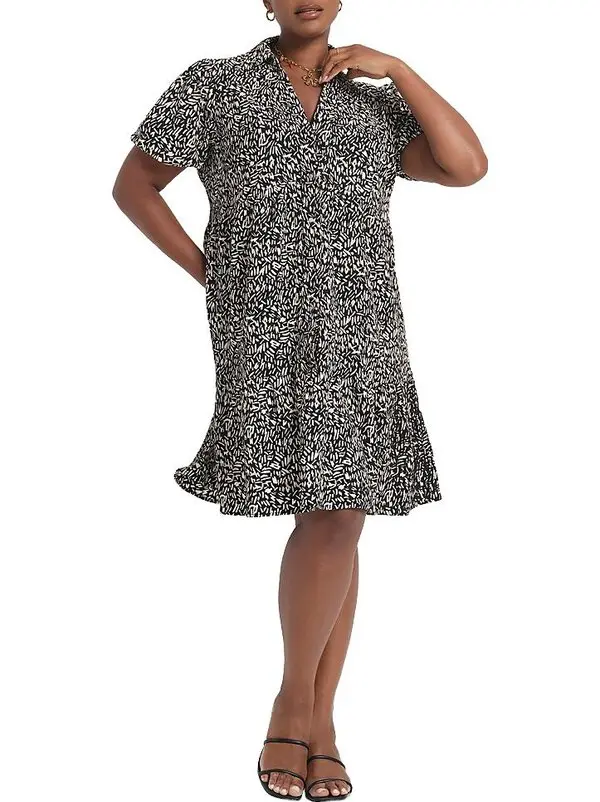 ESTELLE Abstract Geo Dress - Black/neutral