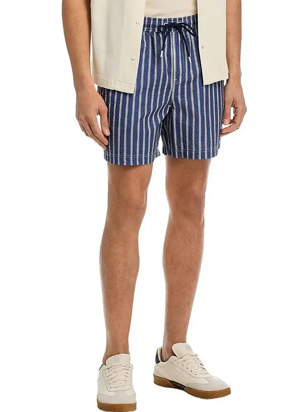 Rails La Brea Relaxed Fit 6" Shorts - Navy Cream Stripe