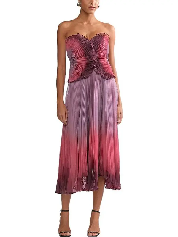 AMUR Delyth Ombre Strapless Dress - Ombre Peta
