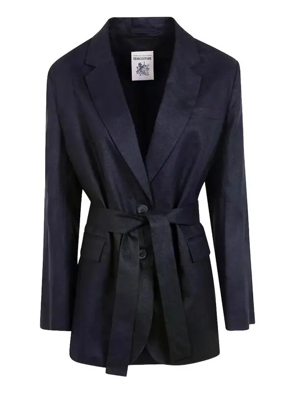 SEMICOUTURE Belted Single-breasted Blazer - Black