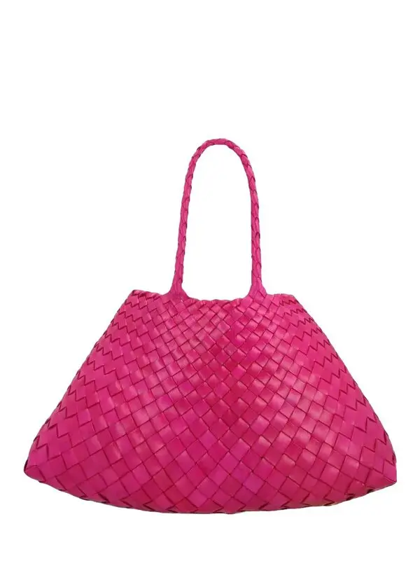 Dragon Diffusion Small Santa Croce Woven Shoulder Bag - Pink