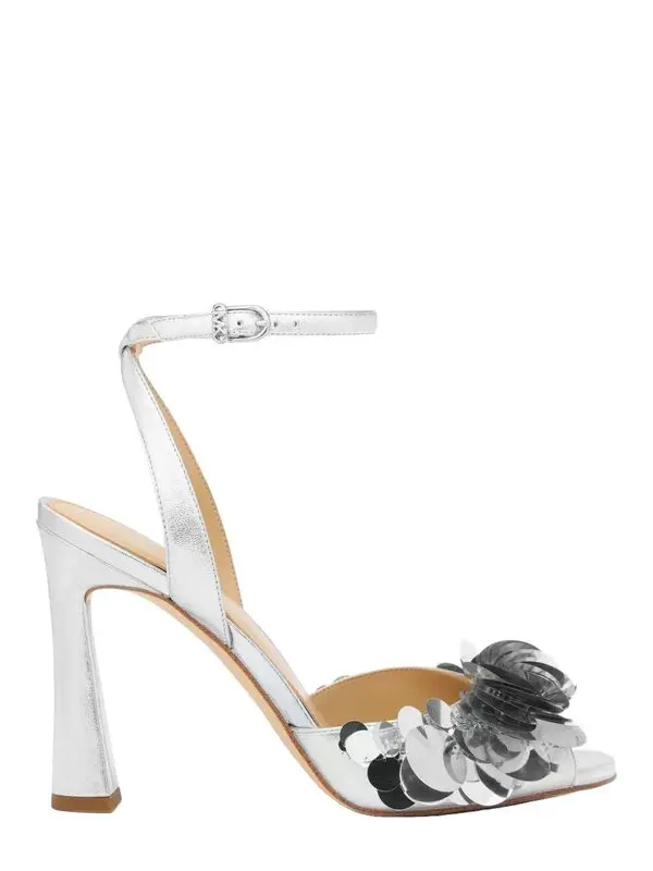 Michael Kors Loretta Sequin-embellished Sandals - Silver