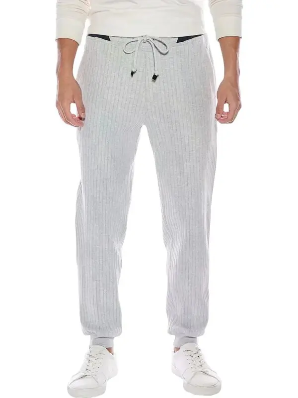 Brunello Cucinelli Ribbed Drawstring Track Pants - Grey