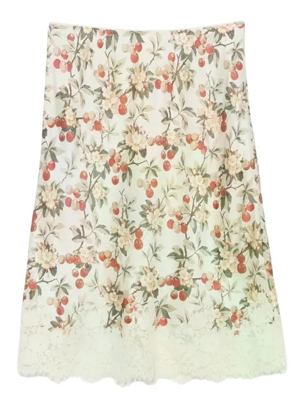 DÔEN Lace-trimmed Mini Skirt - Neutrals