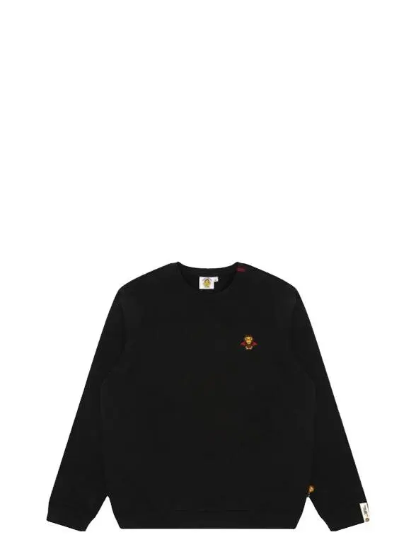 A BATHING APE Baby Milo Devil Logo Crewneck Sweatshirt - Black