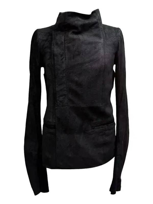 Rick Owens Brushed Funnel-neck Jacket - Black