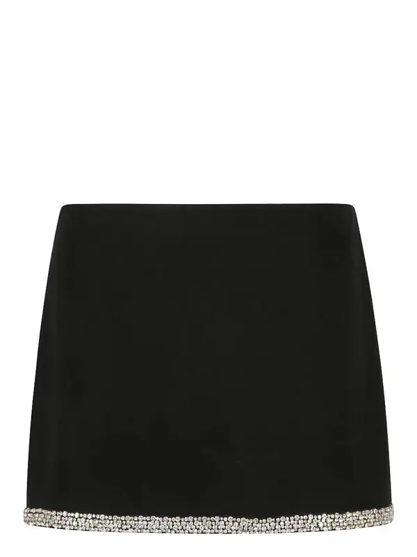 Alice + Olivia Crystal-embellished Mini Skirt - Black