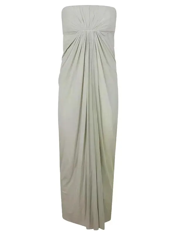 Alberta Ferretti Strapless Draped Dress - Grey
