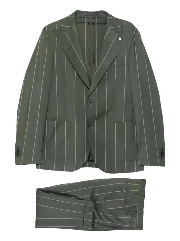 L.B.M. 1911 Pinstripe-pattern Single-breasted Suit - Green