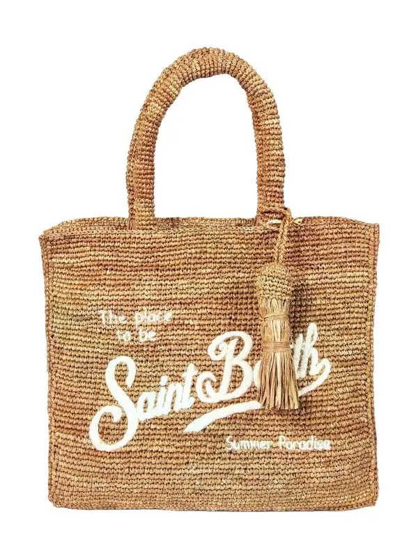 MC2 SAINT BARTH Colette Raffia Tote Bag - Brown