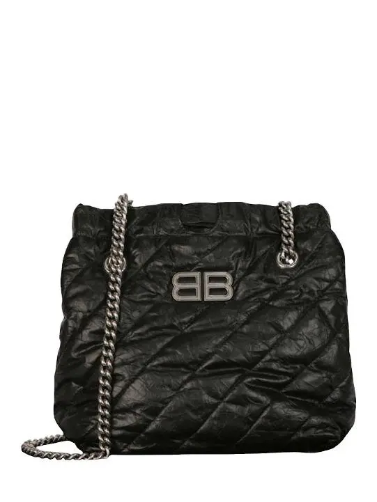 Balenciaga Small Quilted Crush Tote - Black