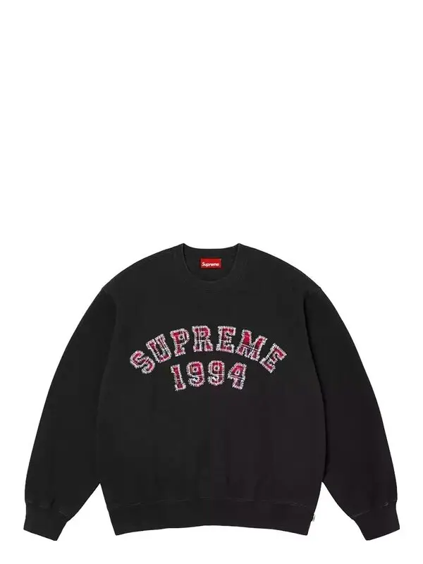 Supreme Plaid Arc Crewneck - Black