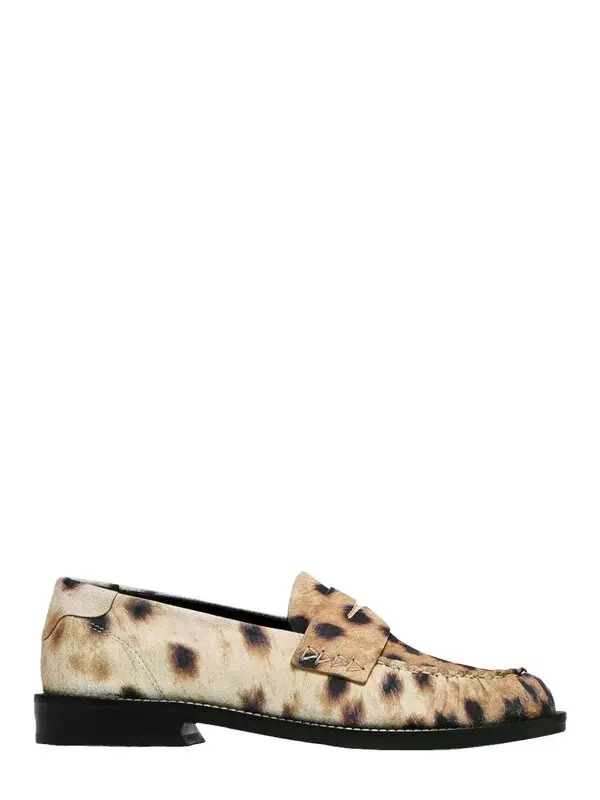 VANDA NOVAK Greta Leopard-print Loafers - Neutrals