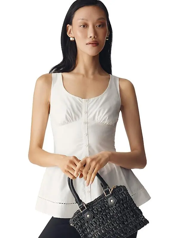 EN SAISON Britany Peplum Top - White