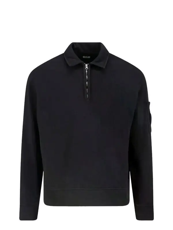 C.P. COMPANY Lens-detail Half-zip Sweatshirt - Black