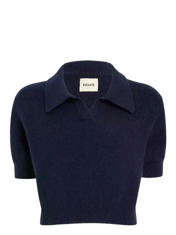 Khaite Short-sleeve Polo Top - Blue